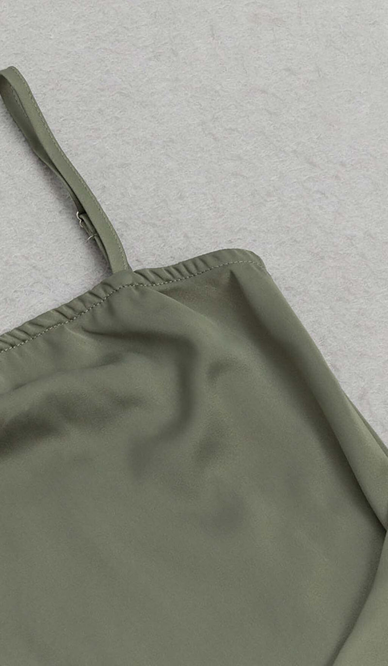 A-SILHOUETTE SATIN MIDI DRESS IN OLIVE- SIS LABEL - DRESSES NEW IN NEW ...