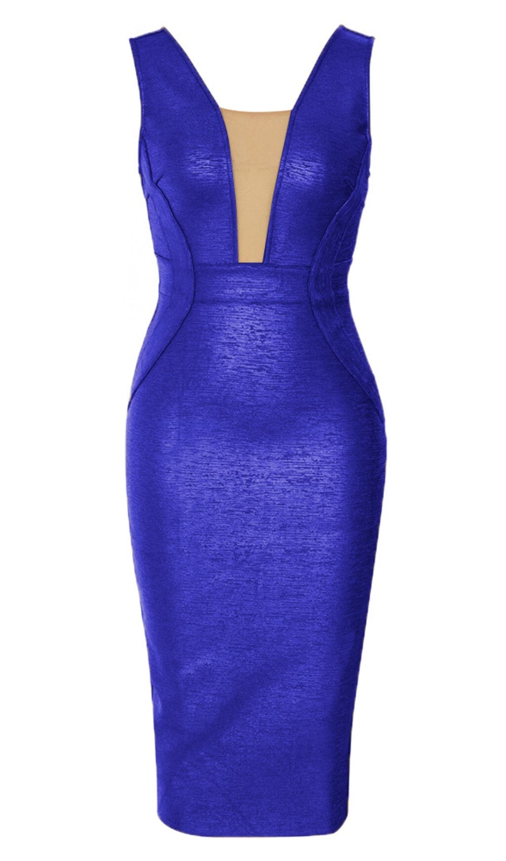 PLUNGE MESH BANDAGE MIDI DRESS IN BLUE - SIS LABEL - NEW LOOK DRESSES ...